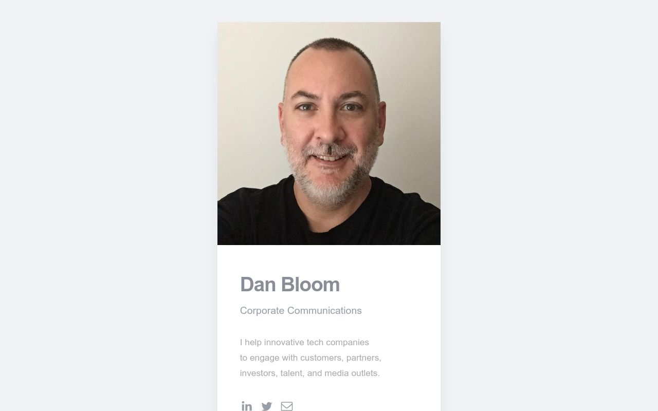 Dan Bloom - Corporate Communications
